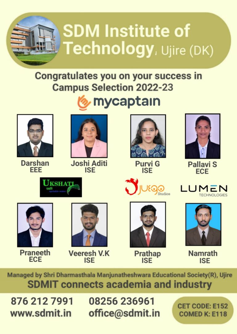 CAMPUS PLACEMENT 2023 – SDMIT